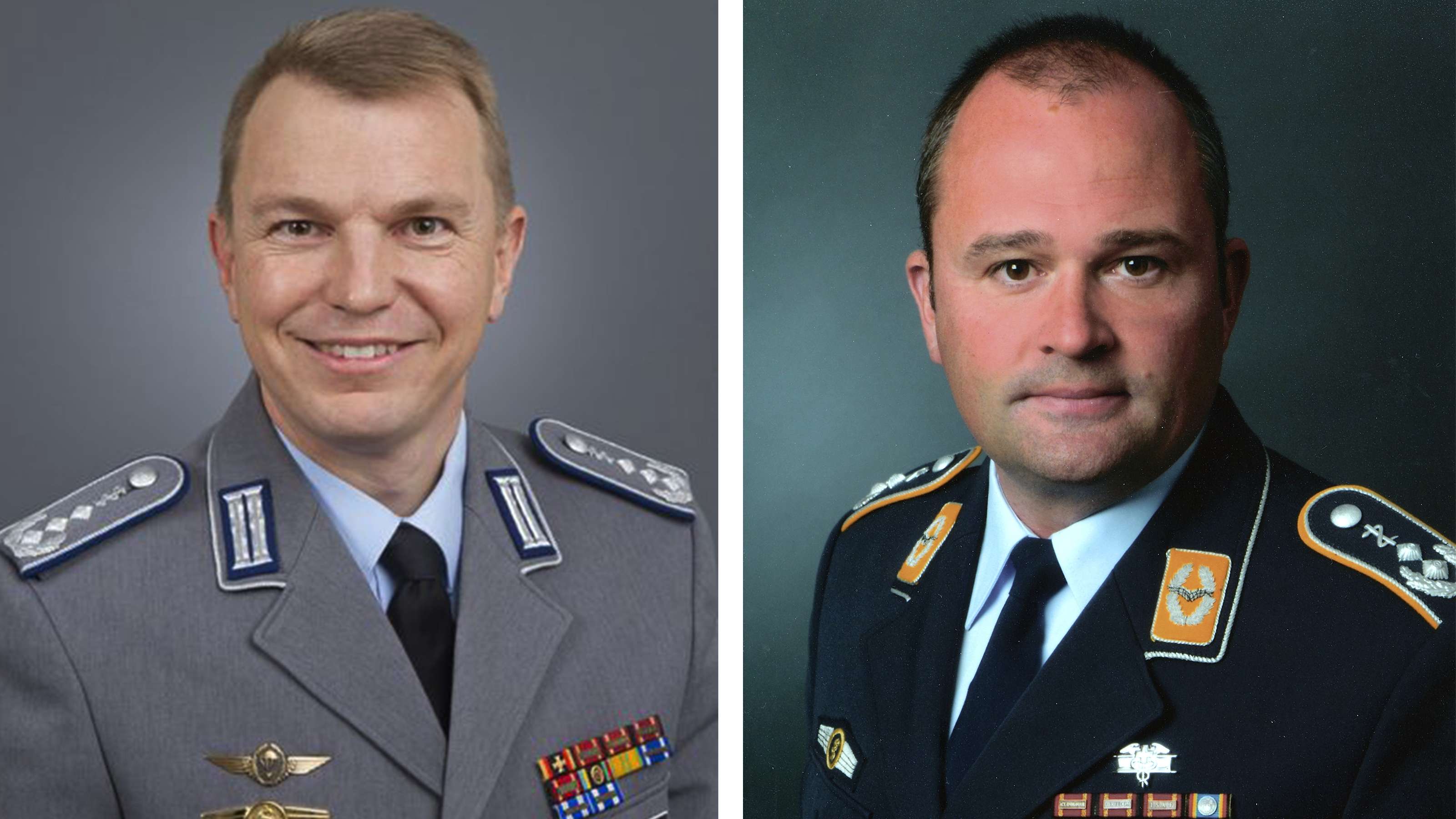 Der Leitende Sanitätsoffizier, Oberstarzt Dr. Schütz (links), und ...