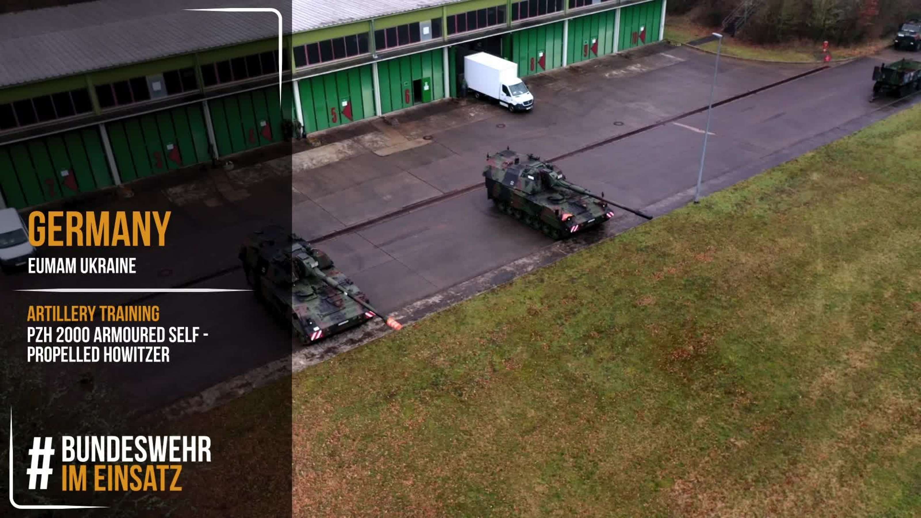 PzH 2000 armoured self-propelled howitzer artillery training