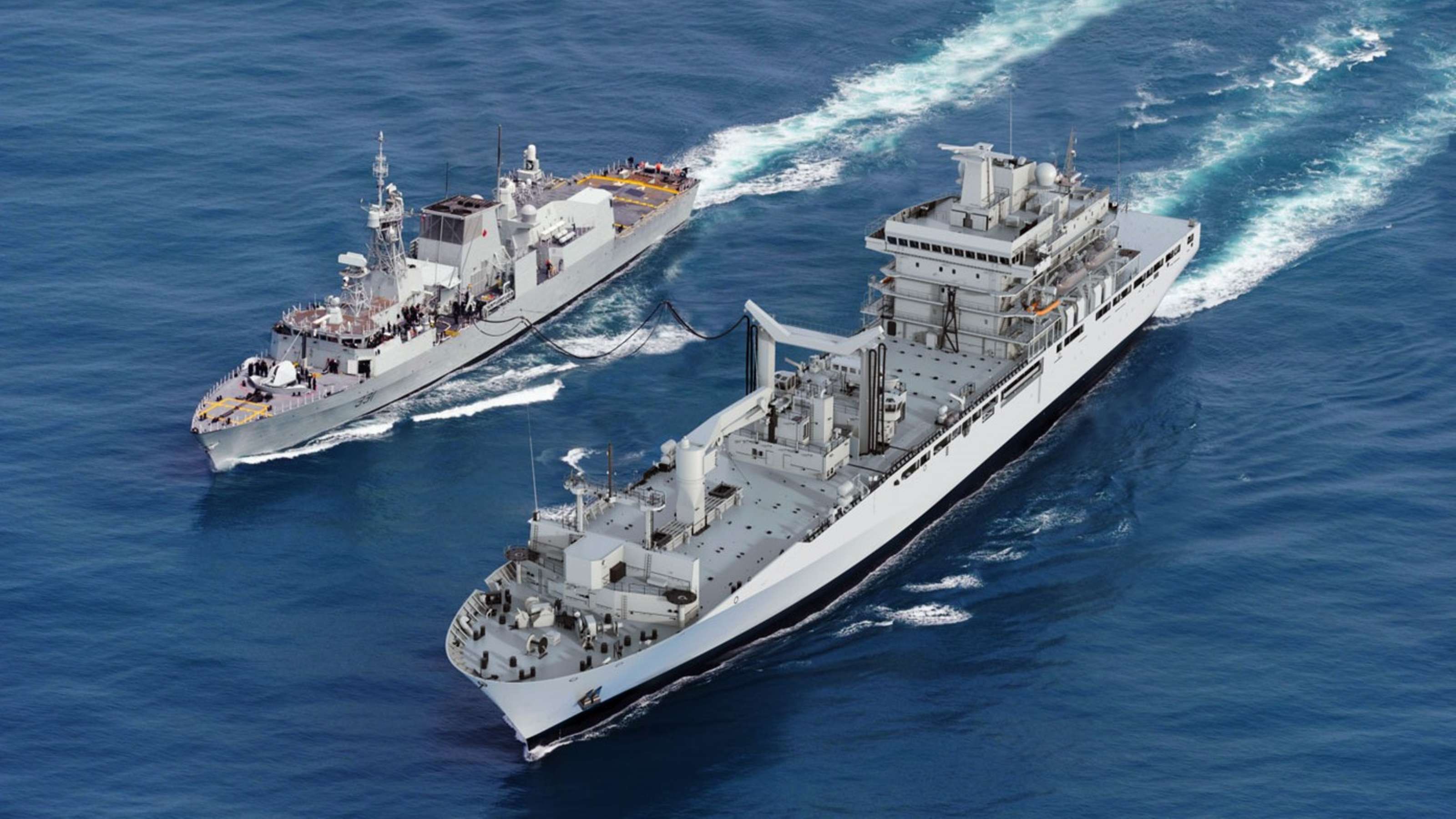 What connects Canadian and German Joint Support Ships
